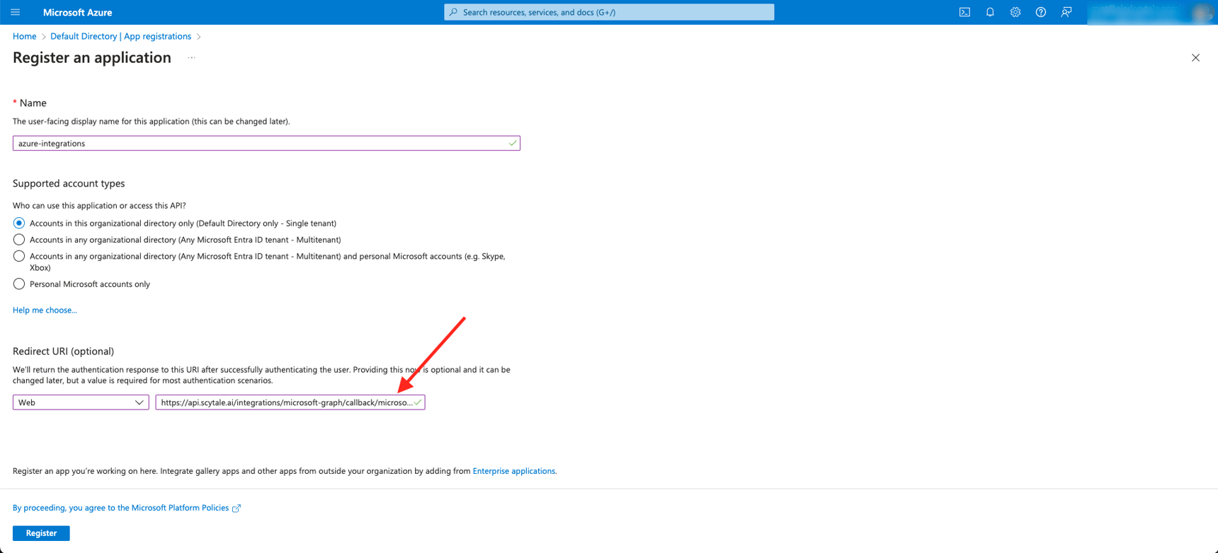 Azure integrations - User Guide